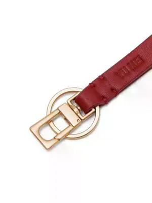 YU MEI Lambskin Key Fob - Red