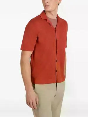 SLOWEAR Zanone Buttoned-up Short-sleeve Cotton Shirt - Orange