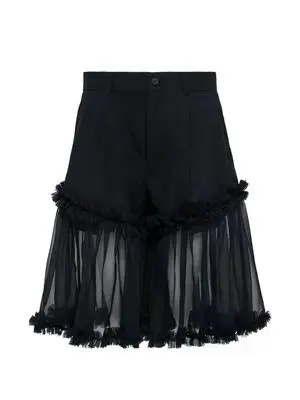 Noir Kei Ninomiya Ruffled Shorts - Black