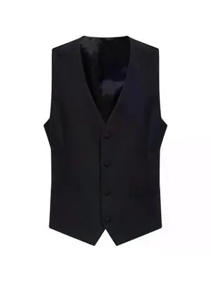 LARDINI Wool Waistcoat - Black