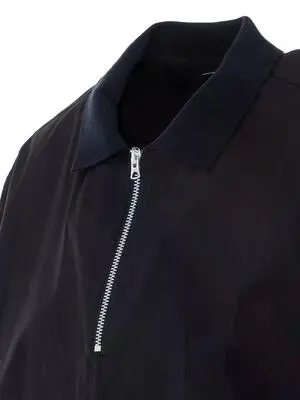 Sacai Zip Short-sleeve Polo Shirt - Black