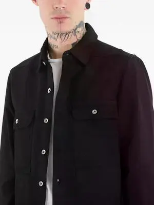 Rick Owens Outershirt Buttoned-up Cotton Jacket - Black