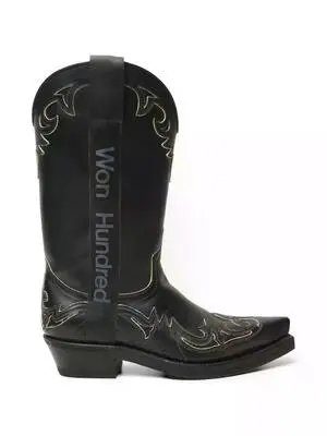 WON HUNDRED Pointy-toe Embroidered Boots