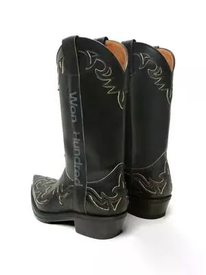 WON HUNDRED Pointy-toe Embroidered Boots