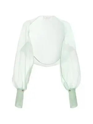 GENNY Silk Bolero Jacket - Green