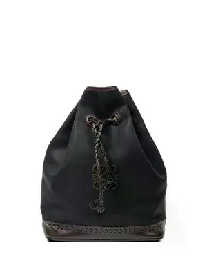 Loewe Bucket Braided Drawstring Bag - Black