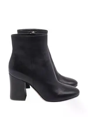 GIANVITO ROSSI Block-heel Almond-toe Ankle Boots - Black
