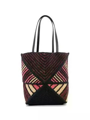 Loewe Puzzle Fold Raffia Medium Tote Bag