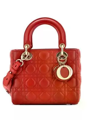 Dior My Abcdior Lady Bag Cannage Quilt Lambskin - Red