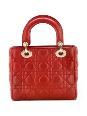 Dior My Abcdior Lady Bag Cannage Quilt Lambskin - Red