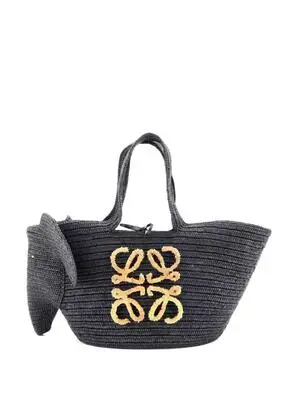 Loewe Elephant Basket Raffia Tote Bag
