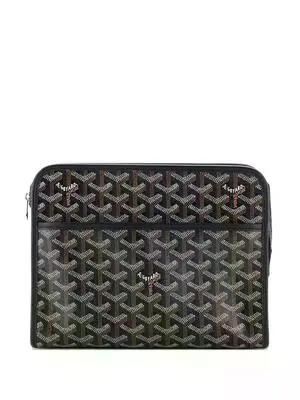 Goyard Jouvence Toiletry Pouch Coated Canvas Mm Clutch Bag - Black