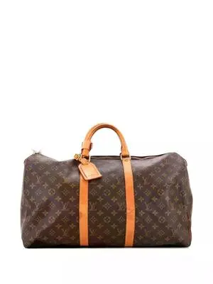 LOUIS VUITTON Keepall Monogram Canvas 50 Travel Bag - Brown