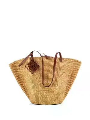 Loewe Shell Raffia Basket Bag