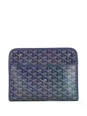 Goyard Jouvence Toiletry Pouch Coated Canvas Mm Clutch Bag - Blue