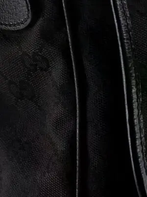Gucci Web Strap Flap Messenger Gg Canvas Medium - Black