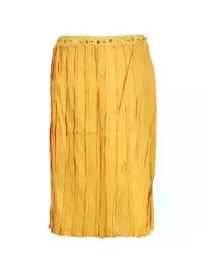 Fendi Pleated Midi Skirt - Yellow