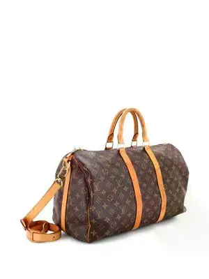 LOUIS VUITTON Keepall Bandouliere 45 Travel Bag Monogram Canvas - Brown