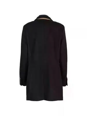 Vintage Notched-lapel Coat - Black