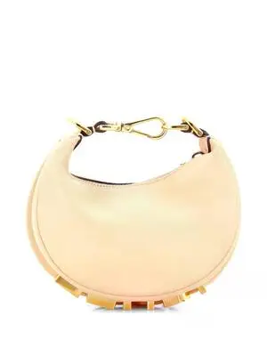 Fendi Graphy Leather Nano Hobo Bag - Neutrals