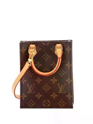 LOUIS VUITTON Petit Sac Plat Bag Monogram Canvas Crossbody Bag - Brown