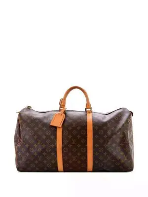 LOUIS VUITTON Keepall Monogram Canvas 55 Travel Bag - Brown