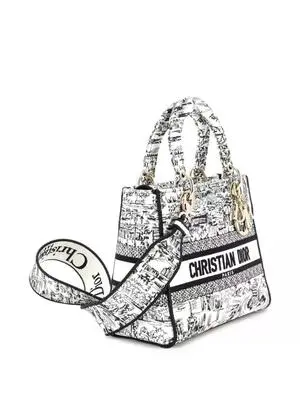 Dior Lady D-lite Embroidered Canvas Satchel - Multicolour