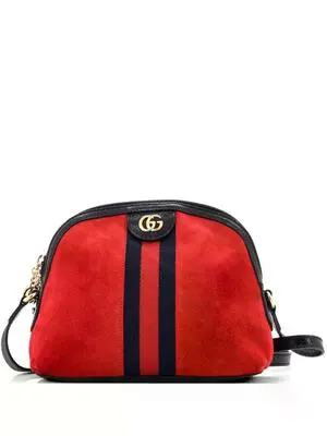Gucci Ophidia Dome Shoulder Bag Suede Small Crossbody Bag - Red