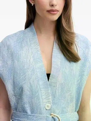 LA PETITE FRANÇAISE Vangelis Leaf-print Belted Top