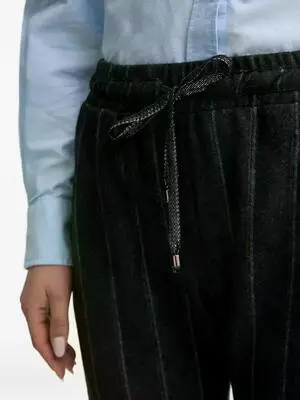LA PETITE FRANÇAISE Pinstripe Drawstring Trousers