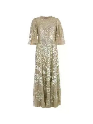 NEEDLE & THREAD Anais Sequin-embellished Gown - Neutrals