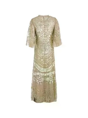 NEEDLE & THREAD Anais Sequin-embellished Gown - Neutrals