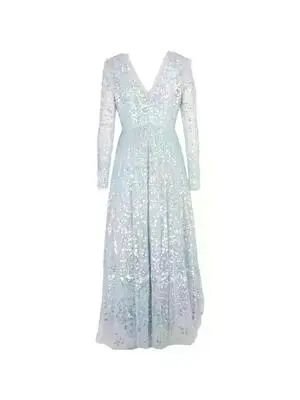 NEEDLE & THREAD Sequin-embellished V-neck Gown