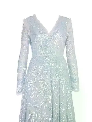 NEEDLE & THREAD Sequin-embellished V-neck Gown