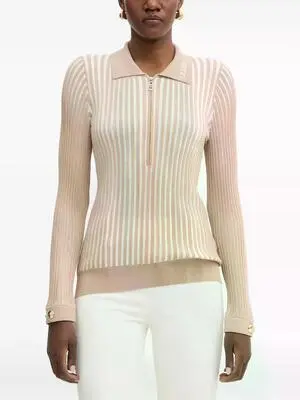Liu Jo Striped Polo Top - Neutrals