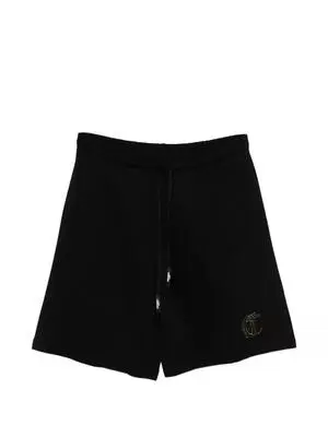Just Cavalli Embroidered Track Shorts - Black