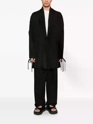 Yohji Yamamoto Striped Drawstring Cuff Jacket
