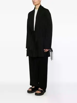 Yohji Yamamoto Striped Drawstring Cuff Jacket