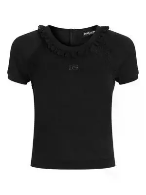 Dolce & Gabbana Lace Detail T-shirt - Black