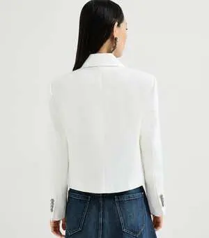 Brunello Cucinelli Cotton-paper Yarn Cropped Blazer - Beige