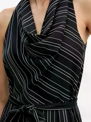 Dkny Striped Belted Jumpsuit