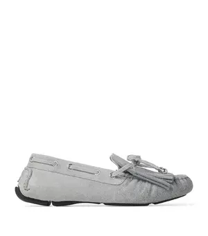 JIMMY CHOO Manon Suede Loafers - Grey