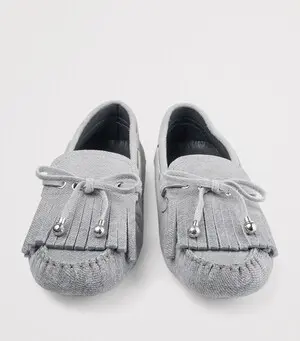 JIMMY CHOO Manon Suede Loafers - Grey