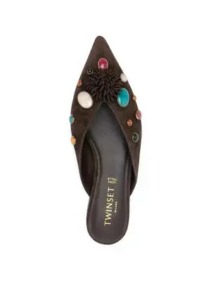 TWINSET Embellished Flat Mules