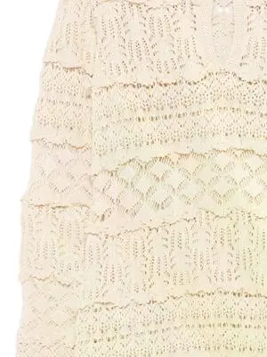 SEMICOUTURE Ruffled Openwork Mini Dress - Neutrals
