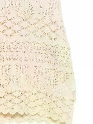 SEMICOUTURE Openwork Sleeveless Top - Neutrals