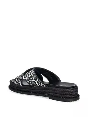 Dkny Leopard Print Cross-strap Slides