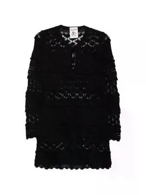 SEMICOUTURE Knitted Ruffled Dress - Black