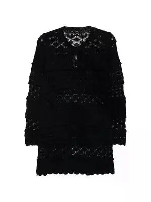 SEMICOUTURE Knitted Ruffled Dress - Black