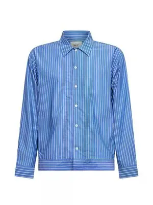 Nn07 Reed Striped Button Shirt - Blue